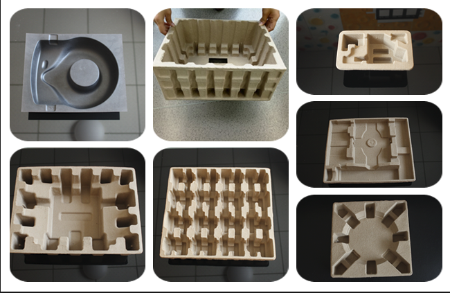 Embossed Logo Moulded Pulp Packaging Recyclable Molded Fiber Packaging