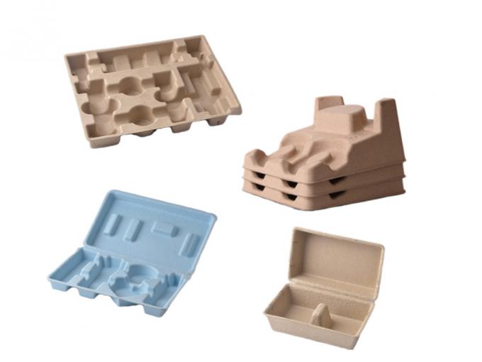 Embossed Logo Moulded Pulp Packaging Recyclable Molded Fiber Packaging